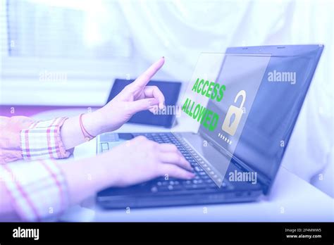 Authentication Technology On Computer Screen Concept Of A Secure Access Allowed Granted By