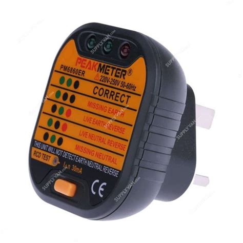 Socket Tester Peak Meter 230v Pm6860er Led On Trading