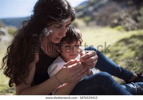 Mother Removes Splinter Her Sons Hand Stock Photo 1876535413 Shutterstock
