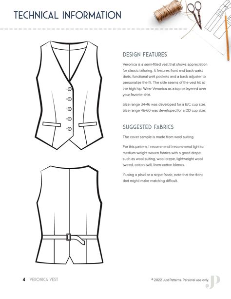 Printable Waistcoat Sewing Pattern Printables
