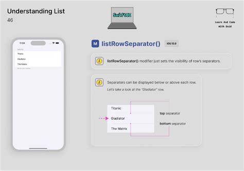 Learn And Code With Enid On Linkedin Listrowseparator Modifier In Swiftui💡 👉