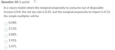 Solved Question Point Consider A Consumption Function Chegg