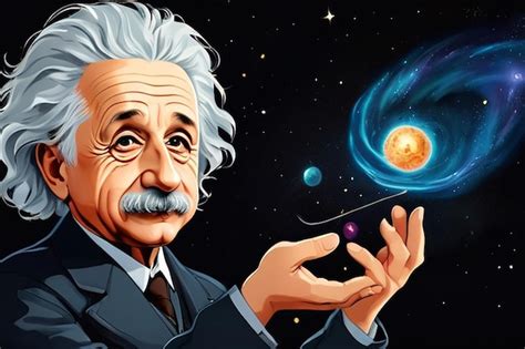 Illustration Of Albert Einstein Premium Ai Generated Image