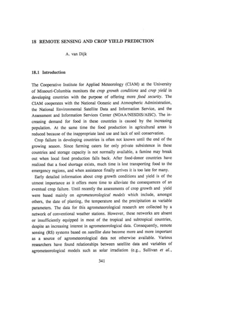 Pdf Remote Sensing And Crop Yield Prediction