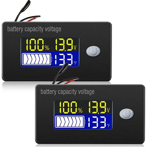 Lcd 온도 전압계가 있는 리튬 이온 납산 배터리 모니터 테스터 배터리 용량 표시기 12v 24v 36v 48v