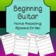 Guitar Note Reading Speed Drills By Jodi Austin TPT