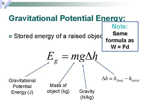 Gravitational Potential Energy Stored