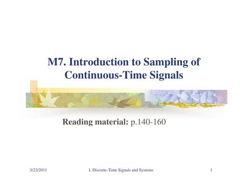 Pdf M7 Introduction To Sampling Of Continuous Time Signals Dokumentips