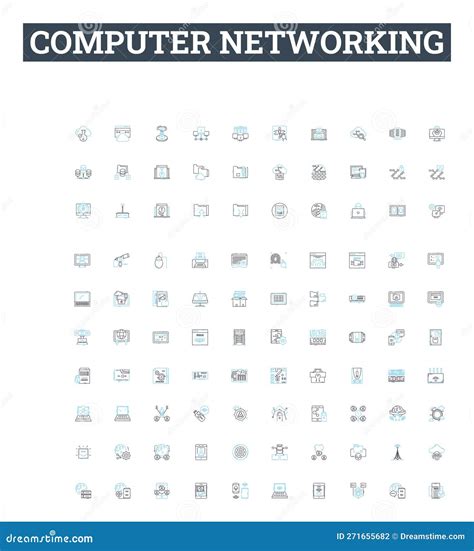 Computer Networking Vector Line Icons Set Networking Computer