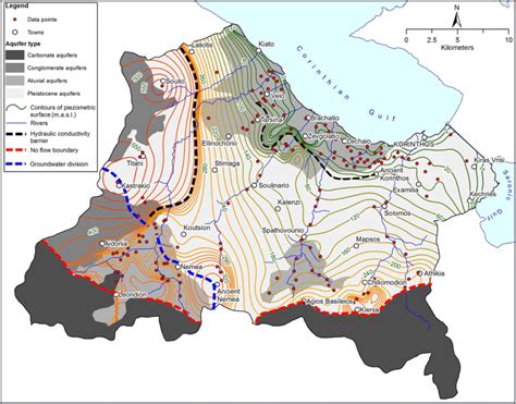 Groundwater Level Contour Map Of Radial Basis Functions Rbf Download Scientific Diagram