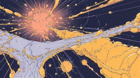 Abstract Cosmic Explosion With Vibrant Colors And Dynamic Lines Representing Energy And Movement
