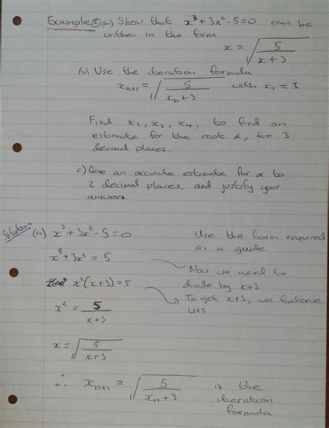 A2 Numerical Methods Fixed Point Iteration Alevelmathematicsnotes