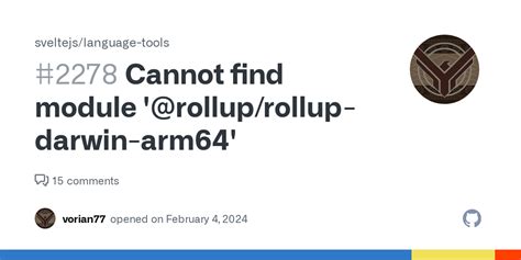 Cannot Find Module Rolluprollup Darwin Arm64 · Issue 2278