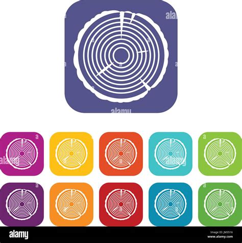 Tree Ring Icons Set Stock Vector Image Art Alamy
