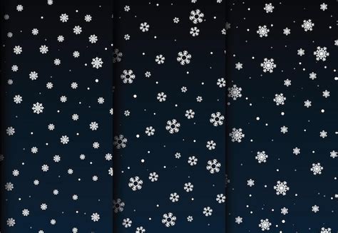 Premium Vector Dark Blue Gradient Snowfall Pattern Set