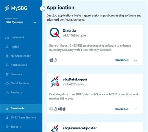 Software Suite Sbg Systems