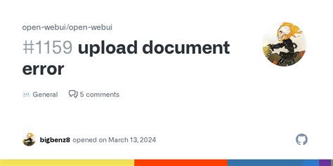 upload document error · open webui open webui · discussion 1159 · github