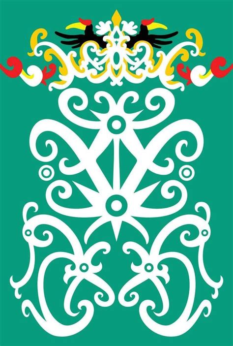 Free Vector Download Motif Pattern Dayak Kalimantan Design