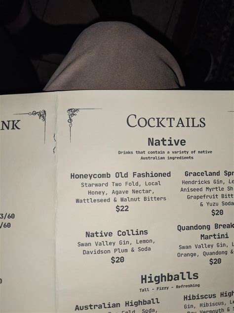 Menu At Foxtrot Unicorn Pub And Bar Perth