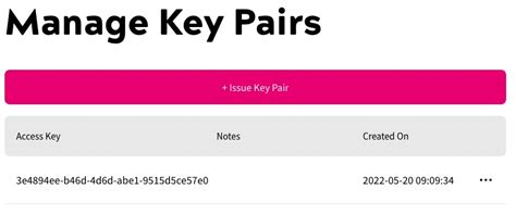 manage key pairs zuora
