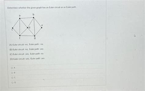 Solved Determine Whether The Given Graph Has An Euler