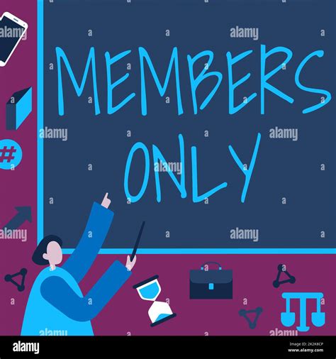 Conceptual Display Members Only Business Concept Limited To An