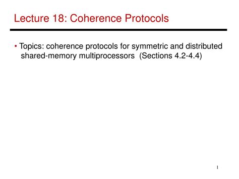 Ppt Lecture 18 Coherence Protocols Powerpoint Presentation Free