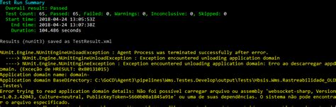 nunit runner 3 9 0 dev 03972 exit with error exception encountered
