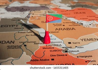 Eritrea Flag On Eritrea Country Map Stock Photo Shutterstock
