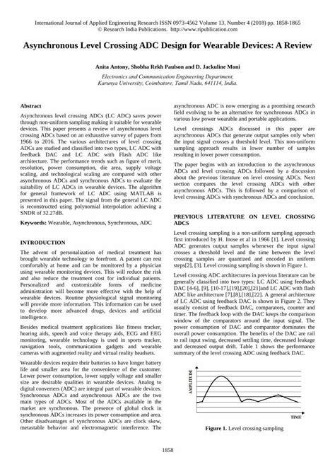 Pdf Asynchronous Level Crossing Adc Design For Wearable