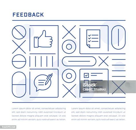 피드백 웹 배너 디자인 피드백 설문 조사 설문 조사 설문지 라인 아이콘 검사 보기에 대한 스톡 벡터 아트 및 기타 이미지