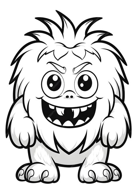 몬스터 컬러링 페이지 몬스터 캐릭터 라인 아트 컬러링페이지 괴물 아웃라인 드로잉 컬러링 피지 몬스터 콜러링 북 Ai 생성 프리미엄 Ai 생성 이미지