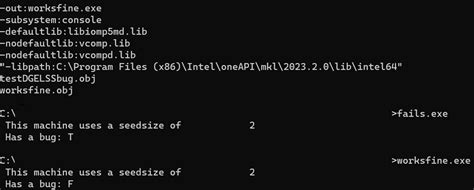 Bug Using Gelss With Mkldynamic On Does Not Always Correctly Restore Threads On Return Intel