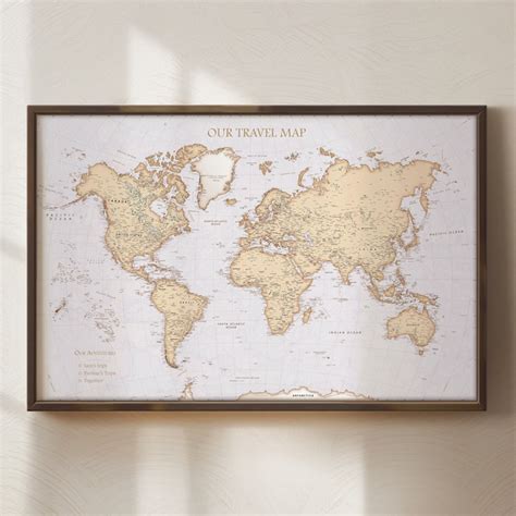 Push Pin Map World Push Pin Map Poster Push Pin Etsy