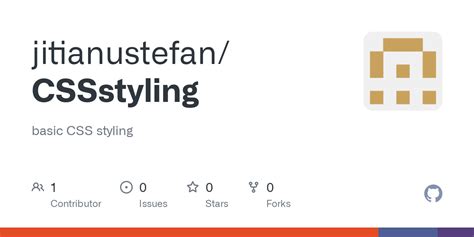 Github Jitianustefancssstyling Basic Css Styling