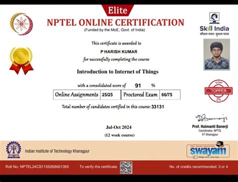 Harish Kumar On Linkedin Nptel Iot Iit