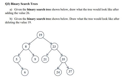 Solved 03 Binary Search Trees A Given The Binary Search Chegg Com
