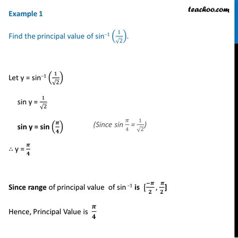 Example Find Principal Value Of Sin Root Finding Princip
