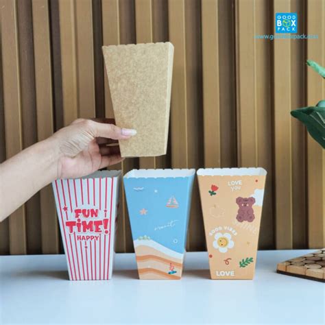 Goodboxpack กล่องป๊อปคอร์น ก้นกว้าง 8 X ยาว 8 X สูง 15 ซม Shopee Thailand