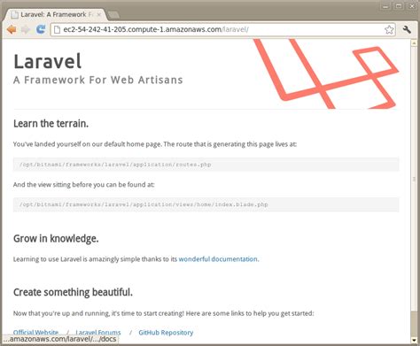 Bitnami Blog Get Started With Laravel In The Amazon Cloud