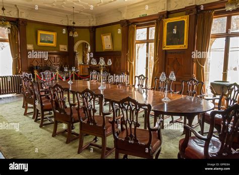 The Dining Room Inside Kinloch Castle Isle Of Rum Scotland Uk Stock