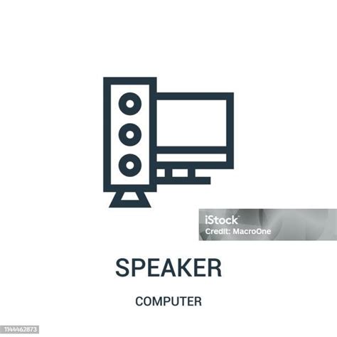 컴퓨터 컬렉션에서 스피커 아이콘 벡터입니다 얇은 라인 스피커 개요 아이콘 벡터 일러스트 레이 션입니다 0명에 대한 스톡 벡터 아트 및 기타 이미지 Istock