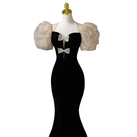 Plus Size Puff Sleeve Fishtail Gown Hello Curve