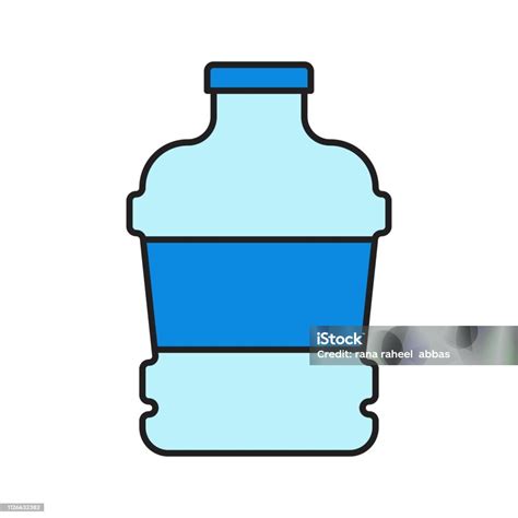 플라스틱 병 벡터 일러스트 레이 션 채워진된 스타일 편집 개요 아이콘 리터에 대한 스톡 벡터 아트 및 기타 이미지 리터