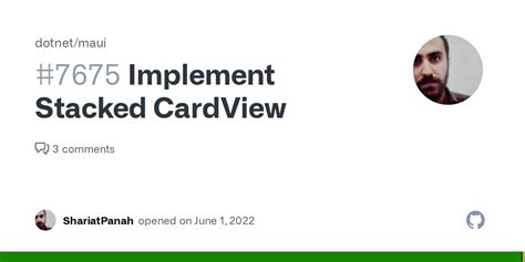 Implement Stacked Cardview · Issue 7675 · Dotnetmaui · Github