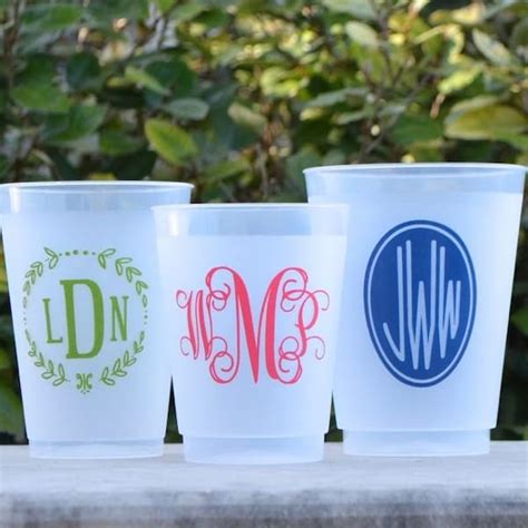 Plastic Cups Initial Etsy