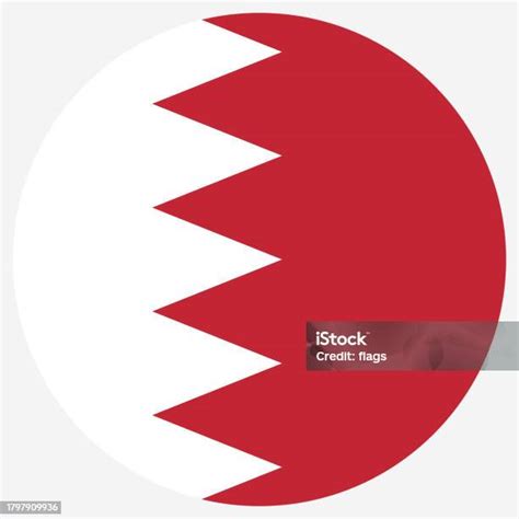 바레인의 국기 플래그 아이콘입니다 표준 색상 원 아이콘 플래그입니다 컴퓨터 일러스트레이션 디지털 일러스트레이션 벡터 일러스트