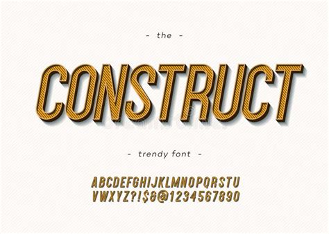 Vector Bold Construct Font Trendy Typography Color Style Stock Vector