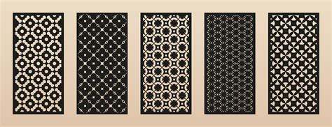 레이저 절단 템플릿 꽃 기하학적 패턴 추상 메쉬로 설정된 벡터 세트 창문에 대한 스톡 벡터 아트 및 기타 이미지 창문