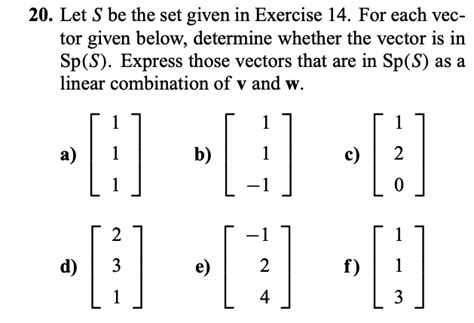 Solved Let S Be The Set Given In Exercise For Each Chegg Com